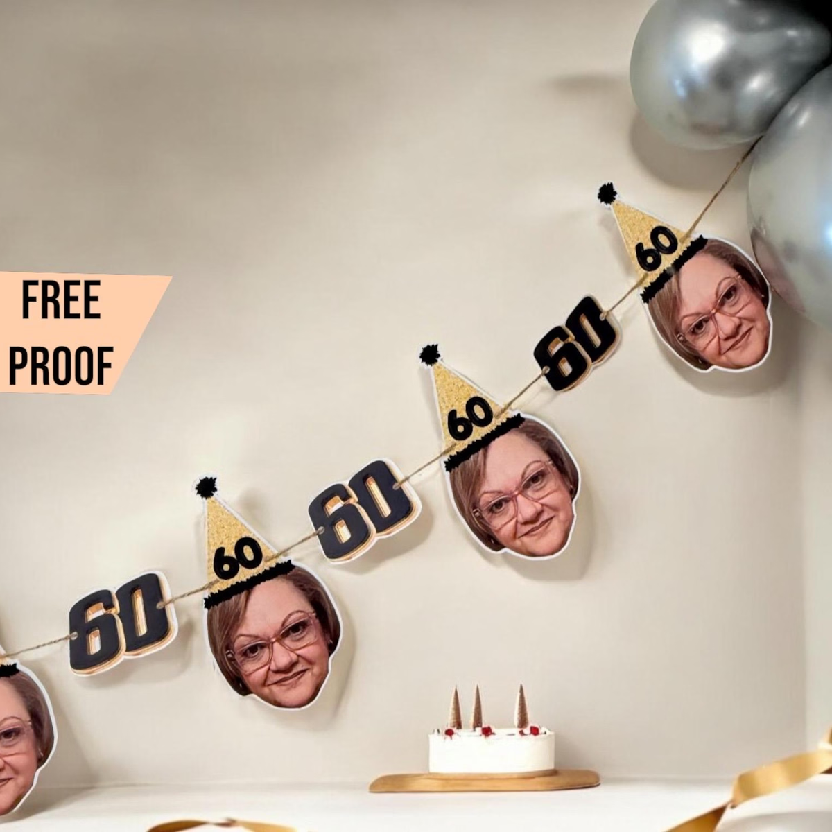 Custom Face banner, photo head banner, personalized banner with face ...