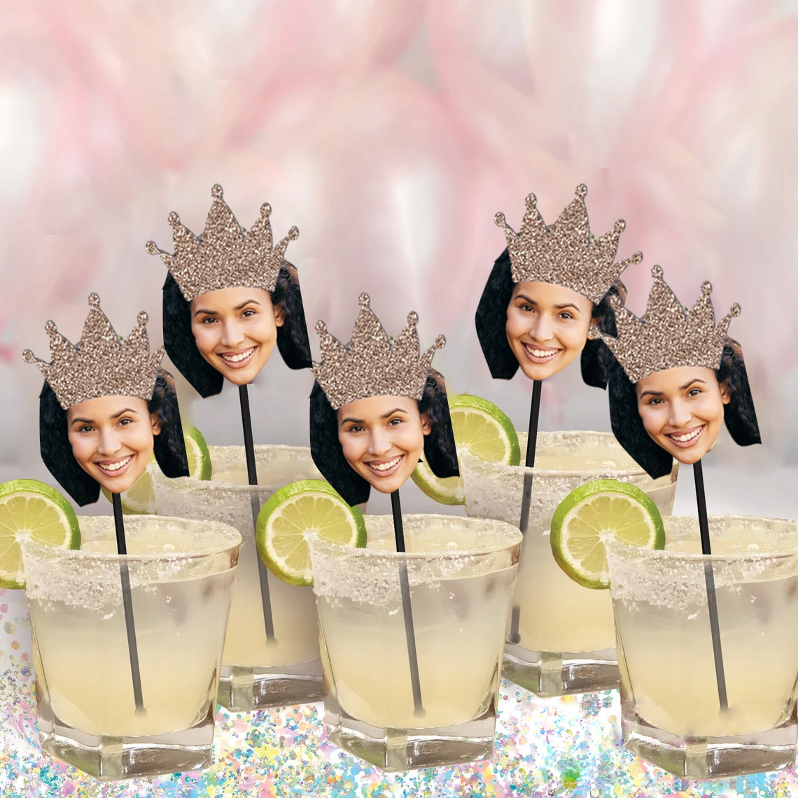Fiesta Drink Stirrers with Face and crown - Custom Party Decorations ...
