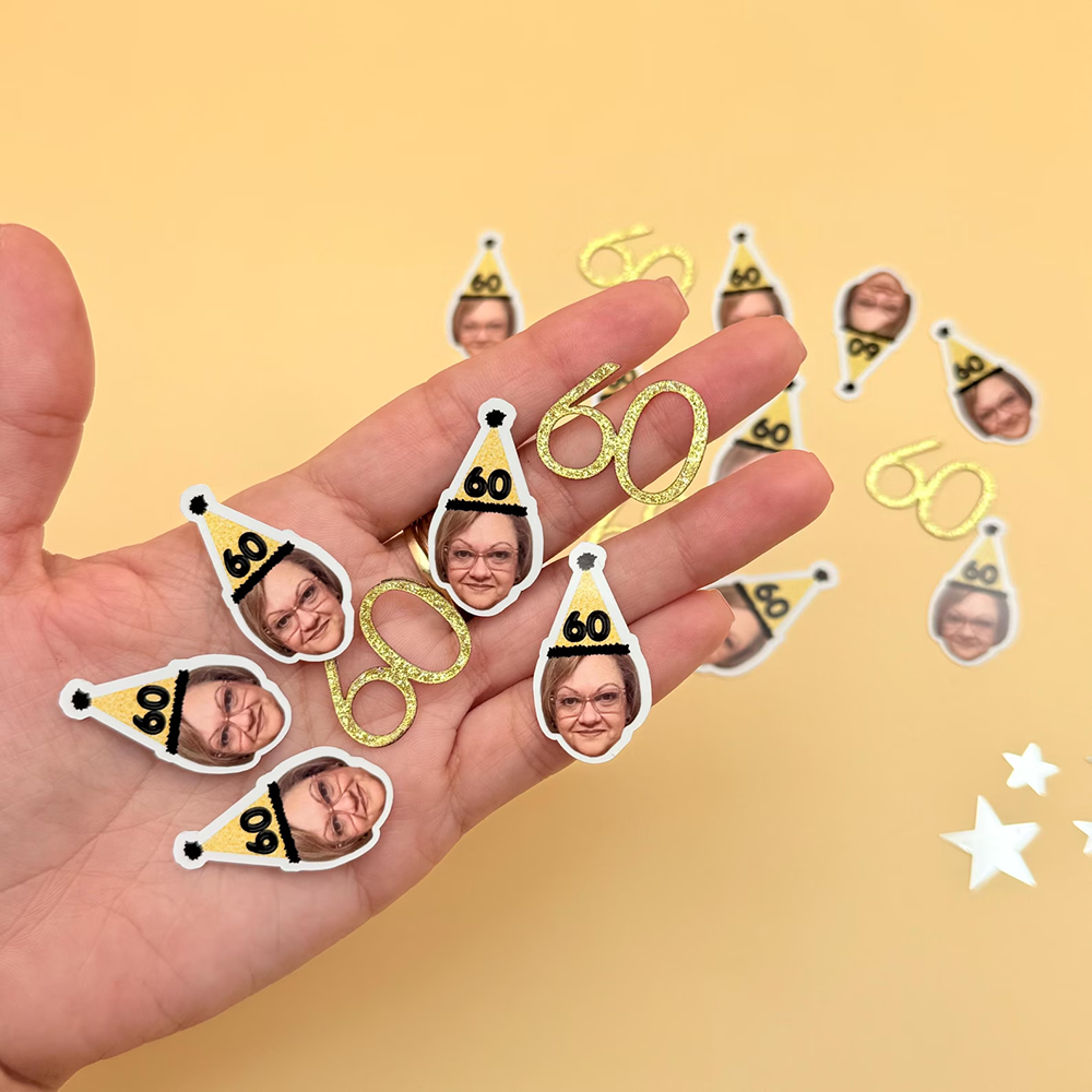 Custom Face Confetti | Personalized Photo Confetti for Birthday Party ...