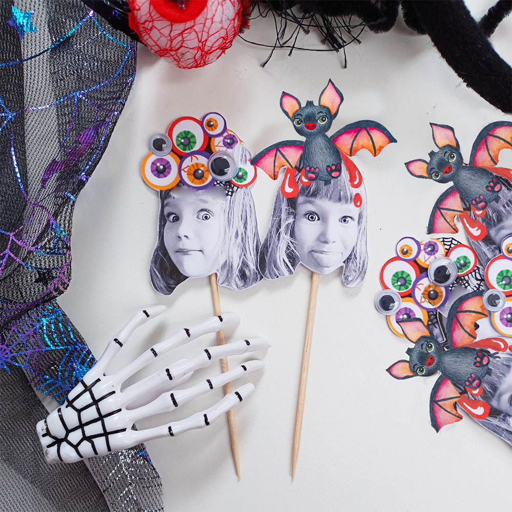 Custom Human Face Cake Topper – Movable Eyeballs or Bloodthirsty Bats ...