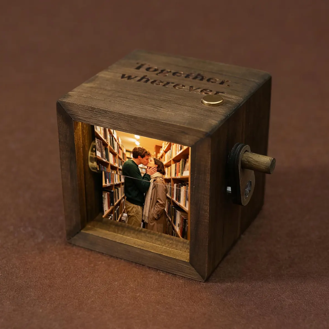 Personalized Wooden Flipbook Animation Box with Light – Custom Photo C ...
