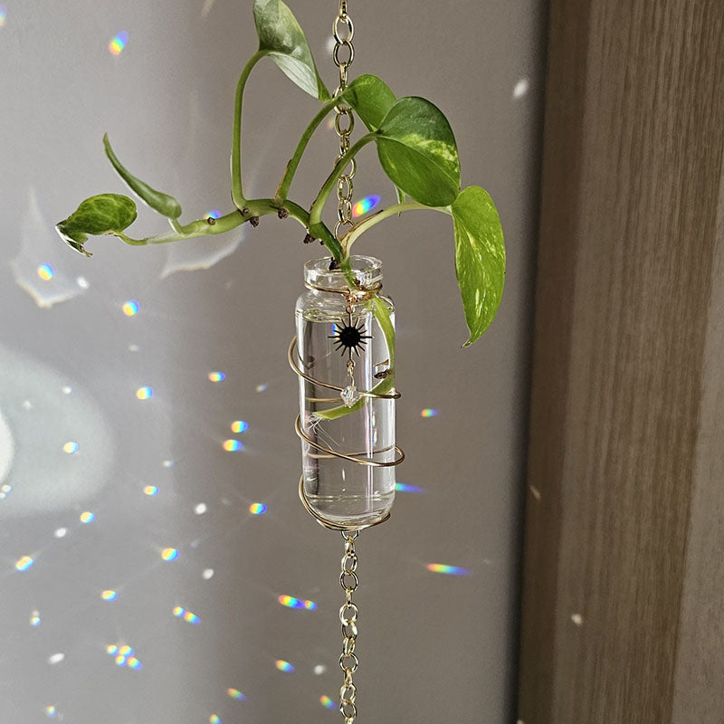 Plant Propagation Station Crystal Suncatcher - Boho Hanging Vase ...