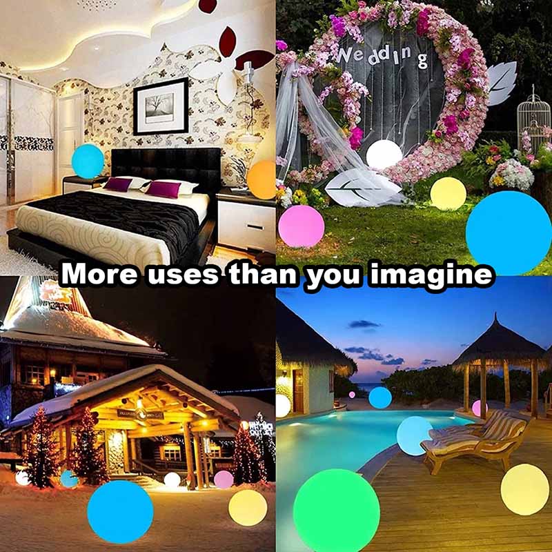 LED Floating Pool Lights - Remote Control Glow Balls for Parties ...