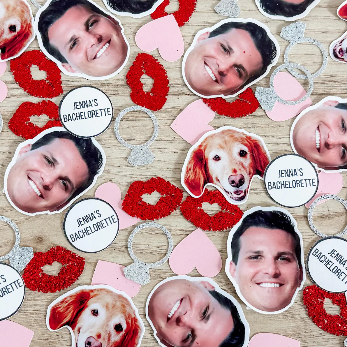 Custom Face Confetti & Stickers - Personalized Bachelorette Party Fun ...