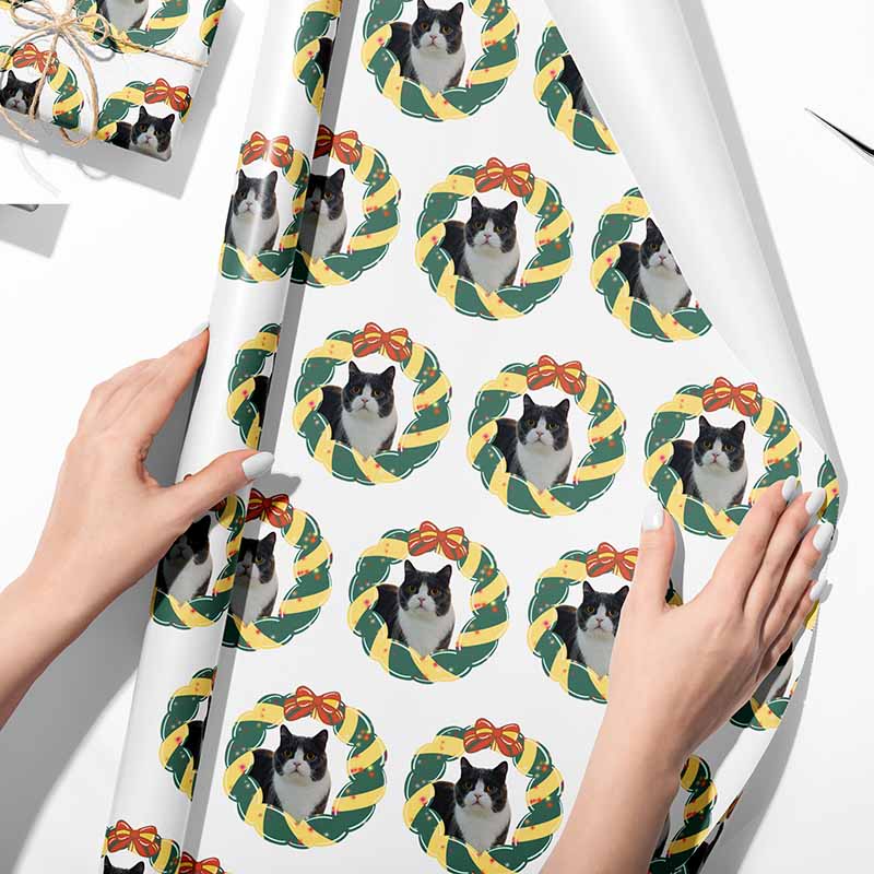 Custom Wrapping Paper Using Pet Photo Personalized Dog Christmas ...
